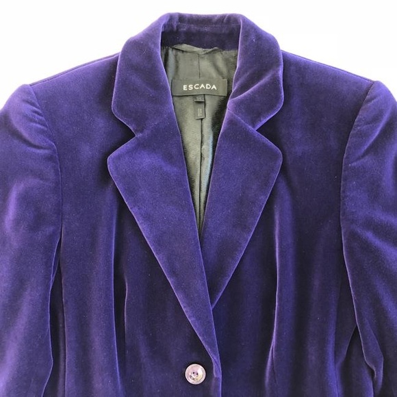 Escada | Jackets & Coats | Escada Purple Velvet Blazer Jacket Size 38 ...